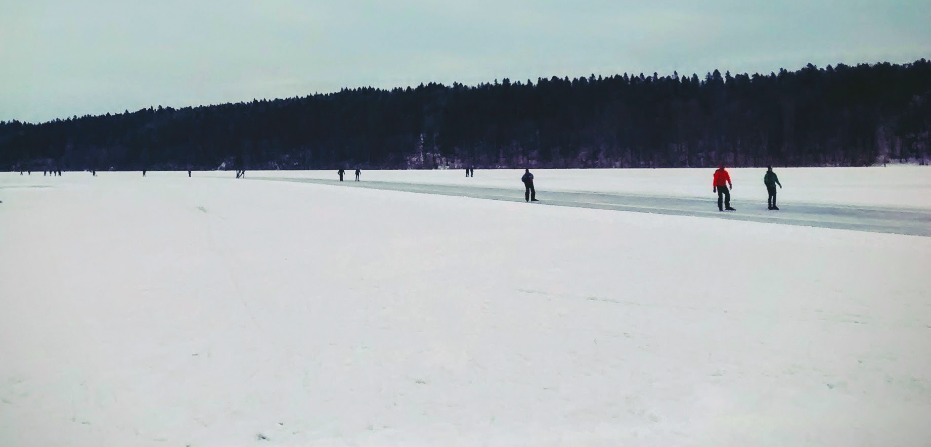 Ice skating on a frozen lake in Stockholm - Study in Sweden